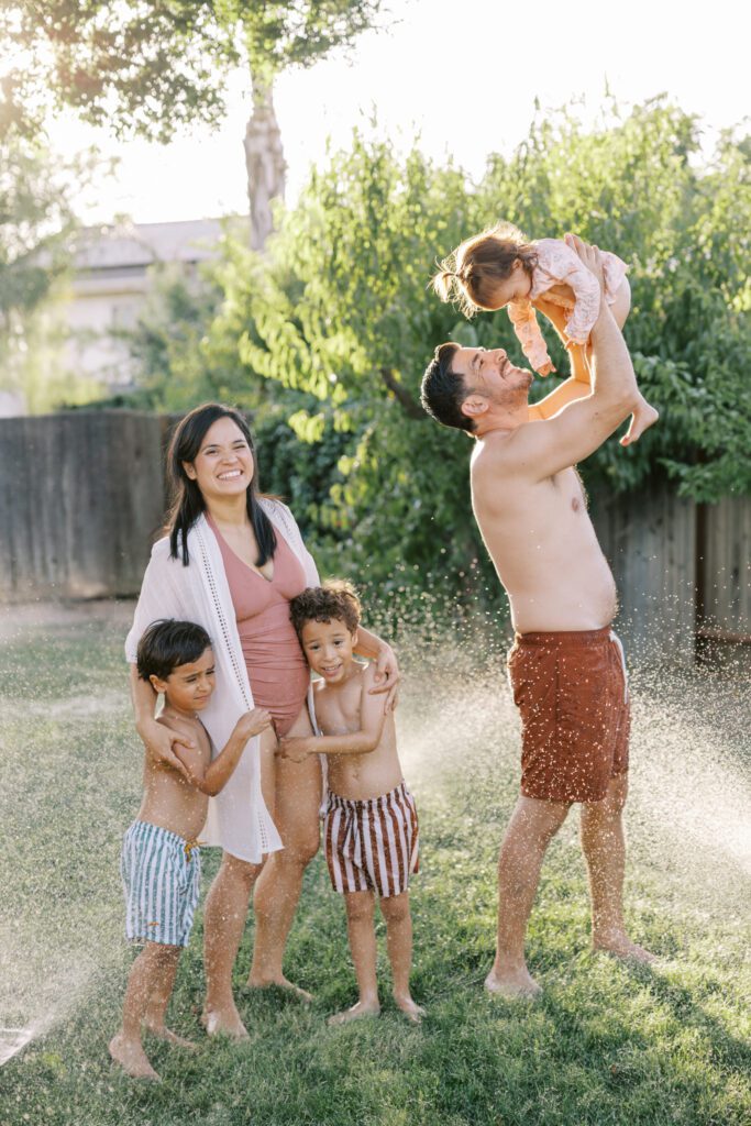 Fresno Backyard Water Family Photos | Ashley Norton Photography